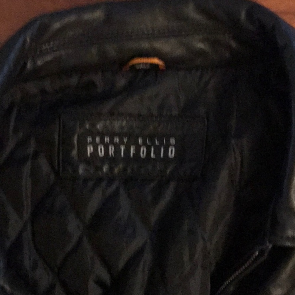 Perry Ellis Portfolio Leather Jacket - Gem